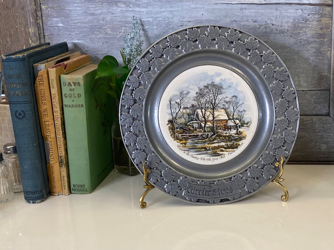Carson Pewter Currier & Ives Winter in the Country Wall Plate | Ceramic ...