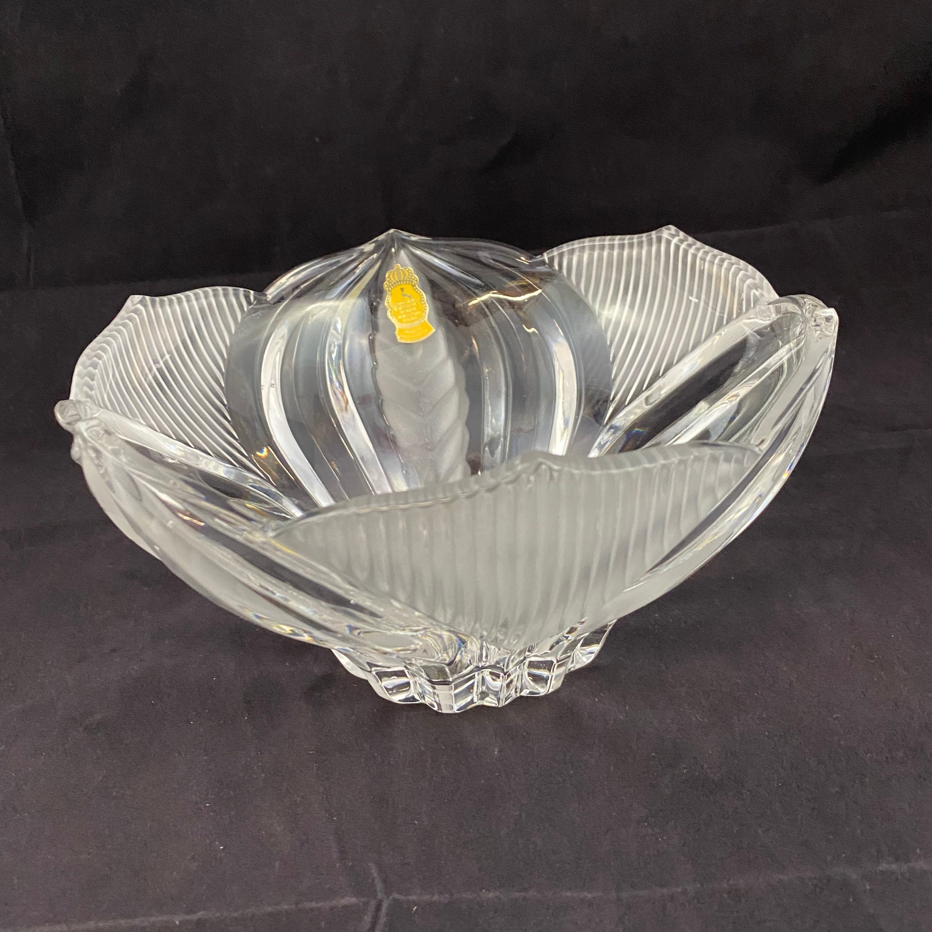 World’s Finest Imperlux 24% Lead Crystal Frosted Bowl Yugoslavia ...