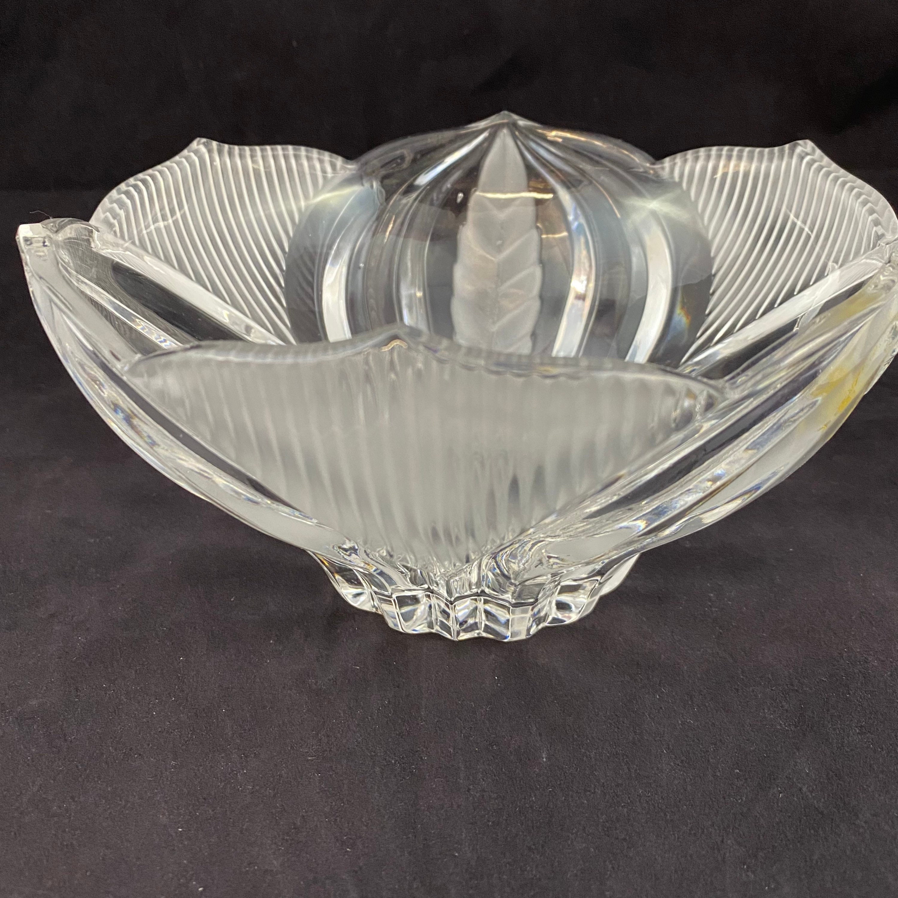 World’s Finest Imperlux 24% Lead Crystal Frosted Bowl Yugoslavia ...