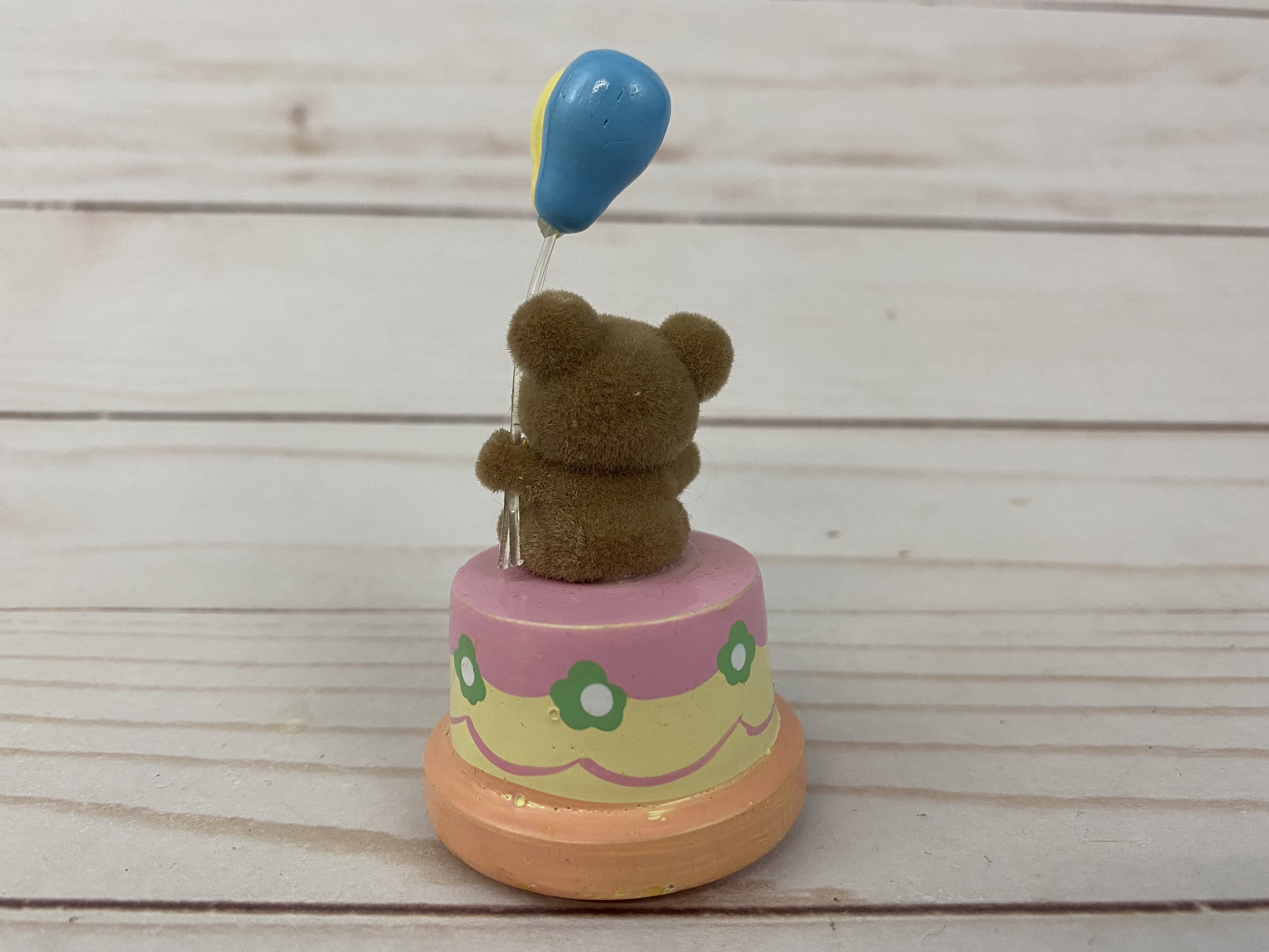 Enesco 1985 Fuzzy Teddy Bear Birthday Figurine 80s - Etsy