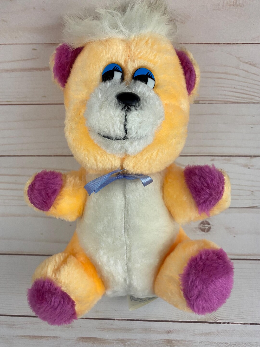 Vintage Teddy Bear Liberty Toy 80s Peach Stuffed Animal Plush Cleveland ...