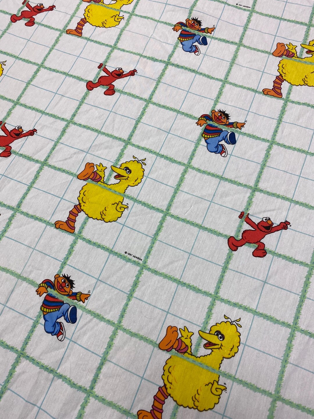 Sesame Street Henson Twin Flat Sheet Vtg 1997 Big Bird Elmo Ernie - Etsy