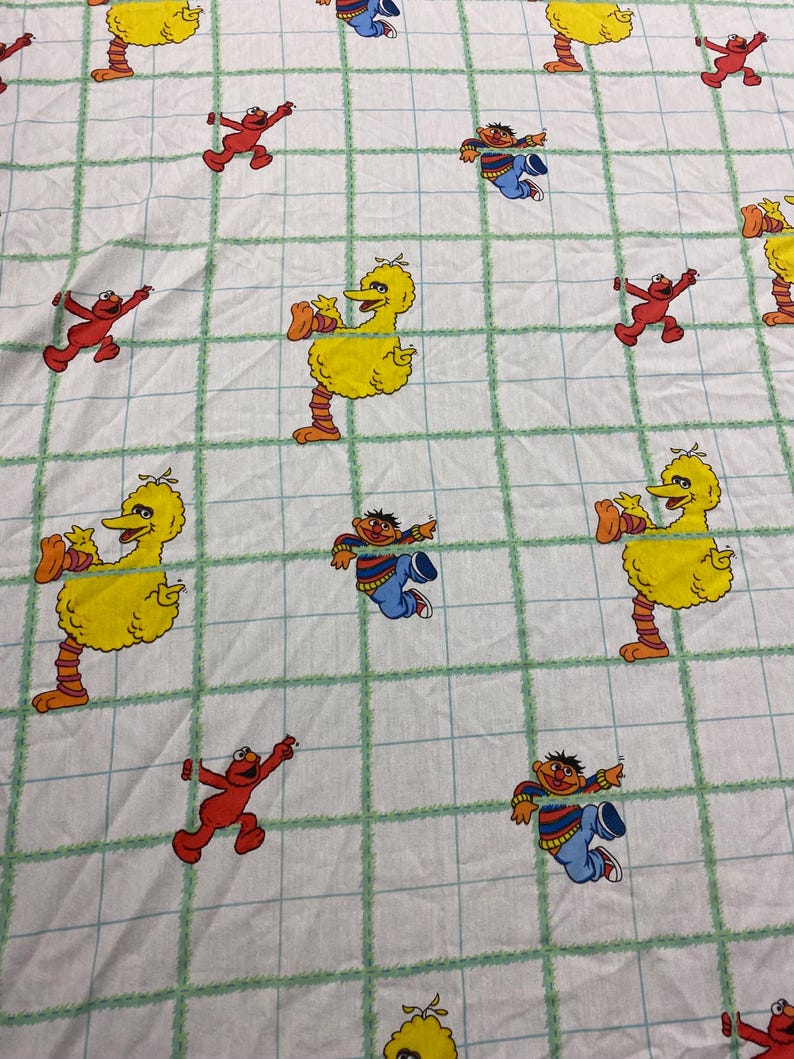 Sesame Street Henson Twin Flat Sheet Vtg 1997 Big Bird Elmo Ernie - Etsy