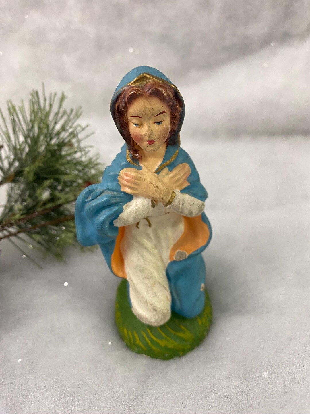 Vintage Nativity Mary Figure Creche Chalkware Replacement 4” - Etsy