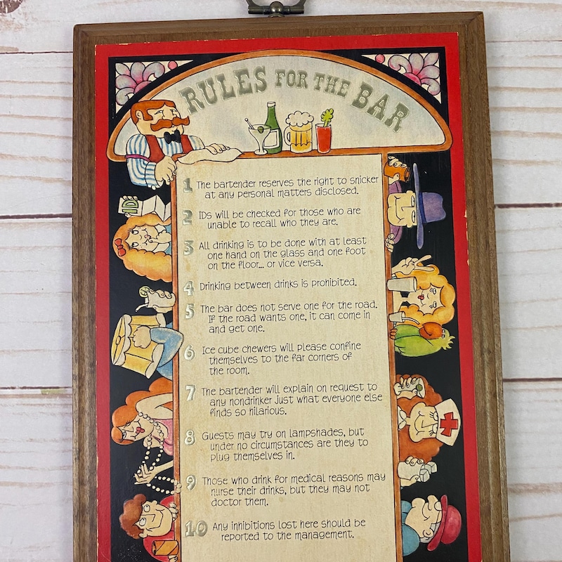 Bar Rules Sign - Etsy