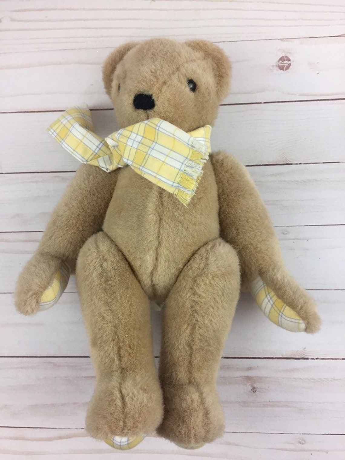 Vintage Laura Ashley Stuffed Teddy Bear Jointed Plush Gingham Mother ...