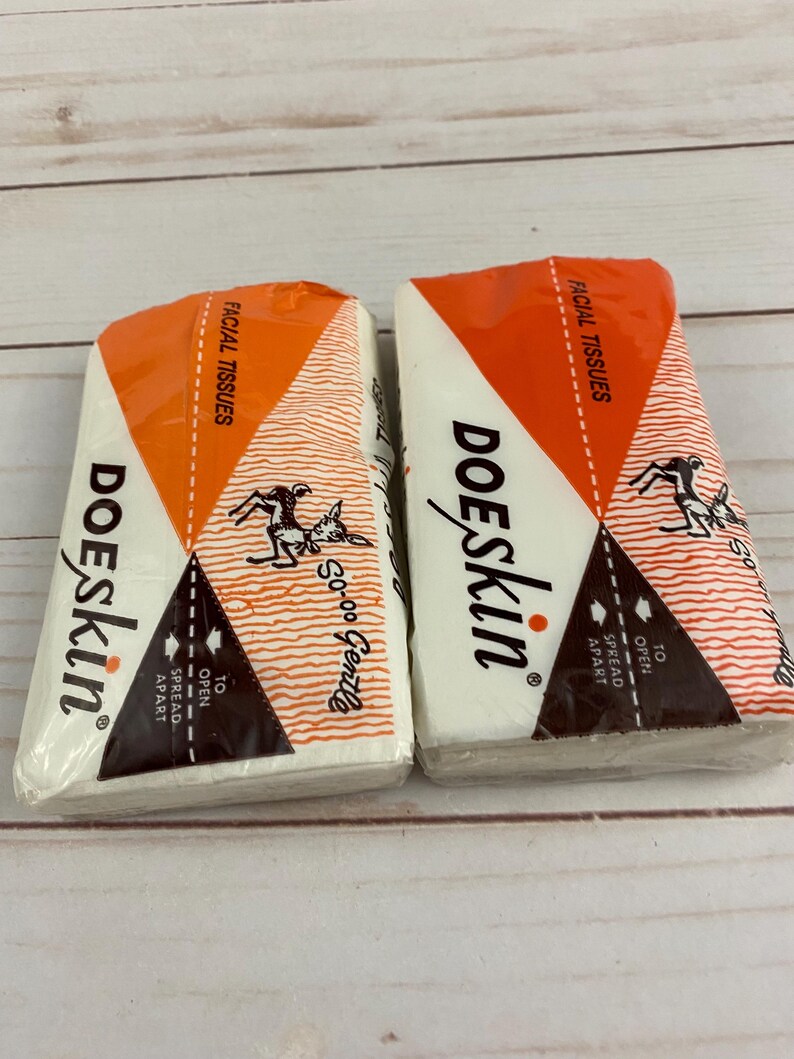 Vintage 1956 Doeskin Facial Tissues Small Soft Package Lot of 2 Movie ...