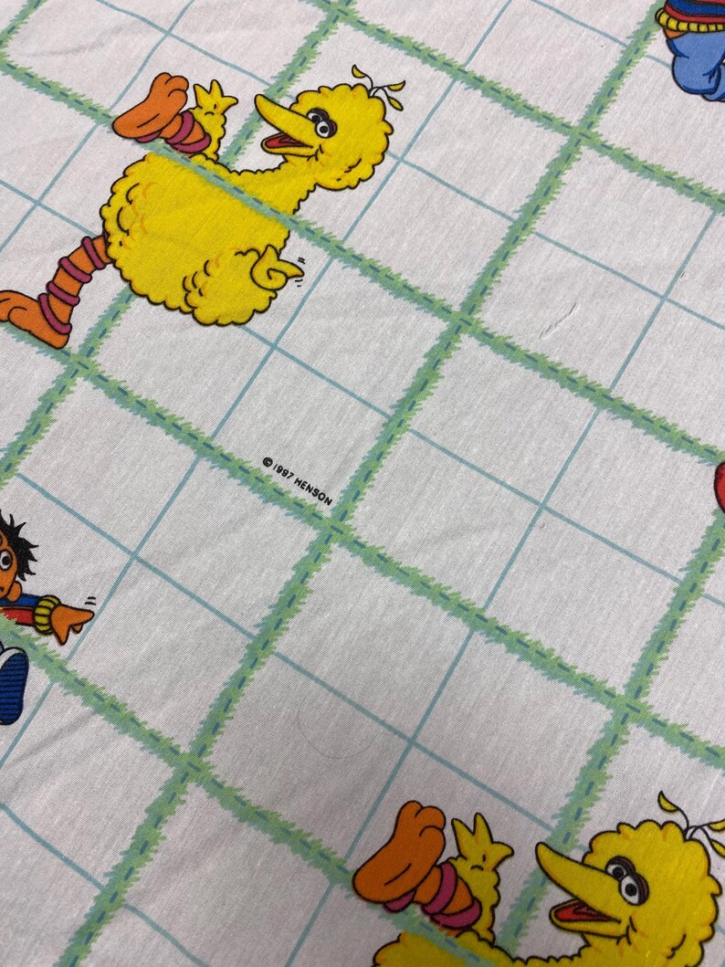 Sesame Street Henson Twin Flat Sheet Vtg 1997 Big Bird Elmo Ernie - Etsy