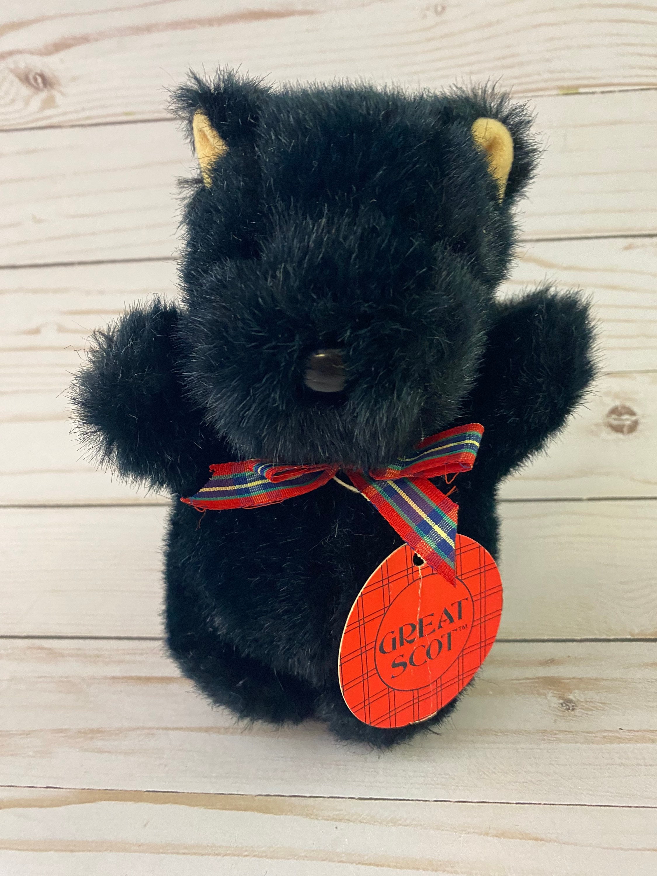 Vintage 1986 Great Scot Black Dog North American Bear Co Plush 7.5 ...