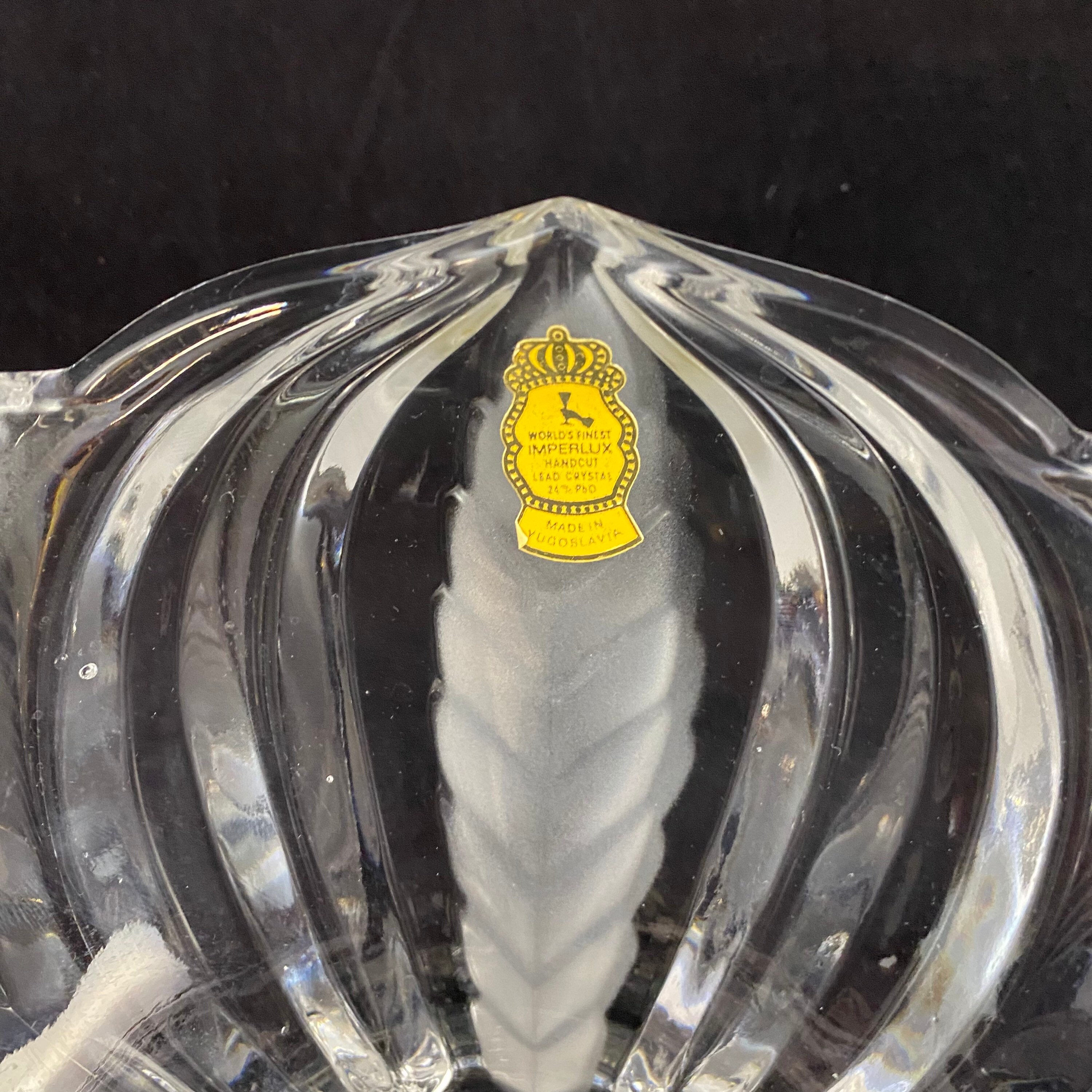 World’s Finest Imperlux 24% Lead Crystal Frosted Bowl Yugoslavia ...
