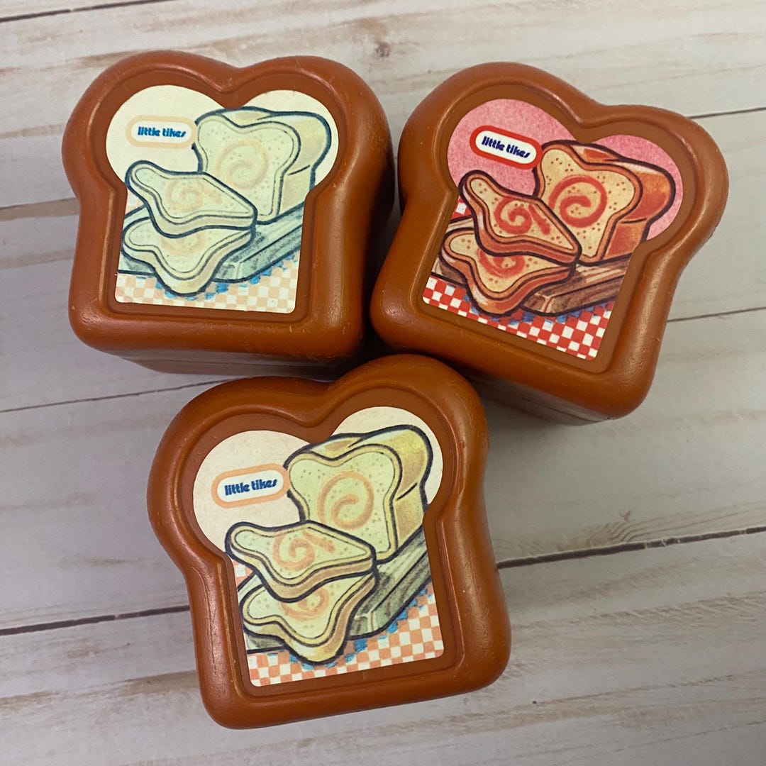 Vintage LITTLE TIKES Pretend Play Food Loaf of Bread Cinnamon Swirl Lot ...