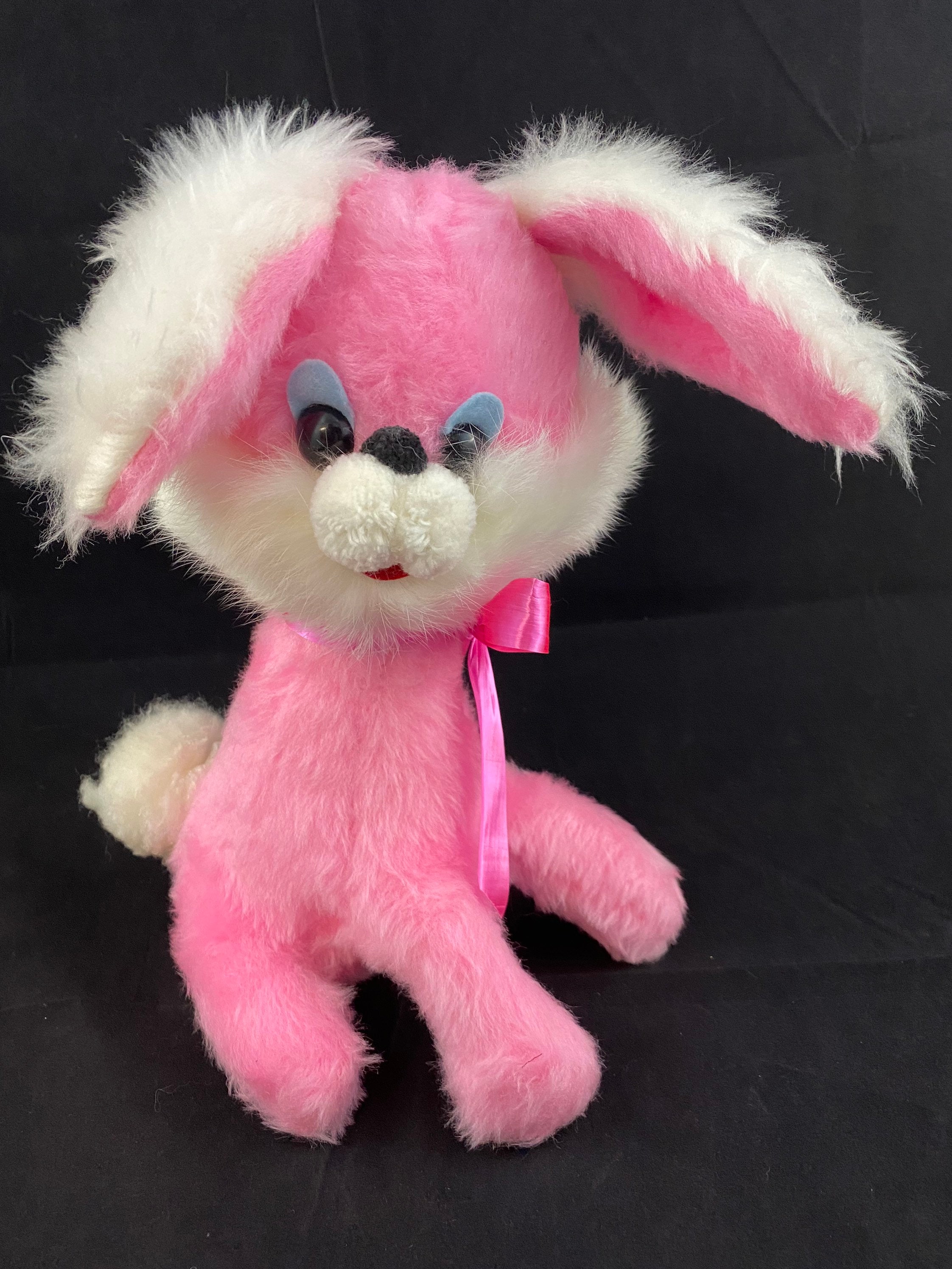 Vintage 11 Pink Plush Sturdy Stuffed Animal Pink Bunny Rabbit | Etsy