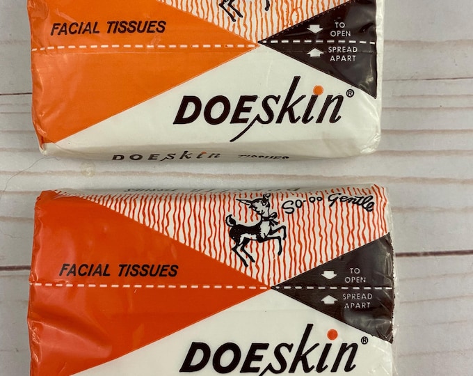 Vintage 1956 Doeskin Facial Tissues Small Soft Package Lot of 2 Movie ...