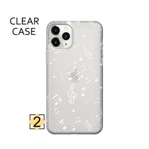 Music Notes Clear Phone Case Musical Cover for iPhone XR XS SE Samsung ...