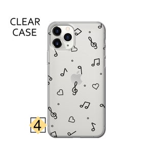 Music Notes Clear Phone Case Musical Cover for iPhone XR XS SE Samsung ...