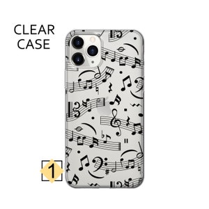 Music Notes Clear Soft Phone Case Musical Cover for iPhone 12 11 XR Xs ...