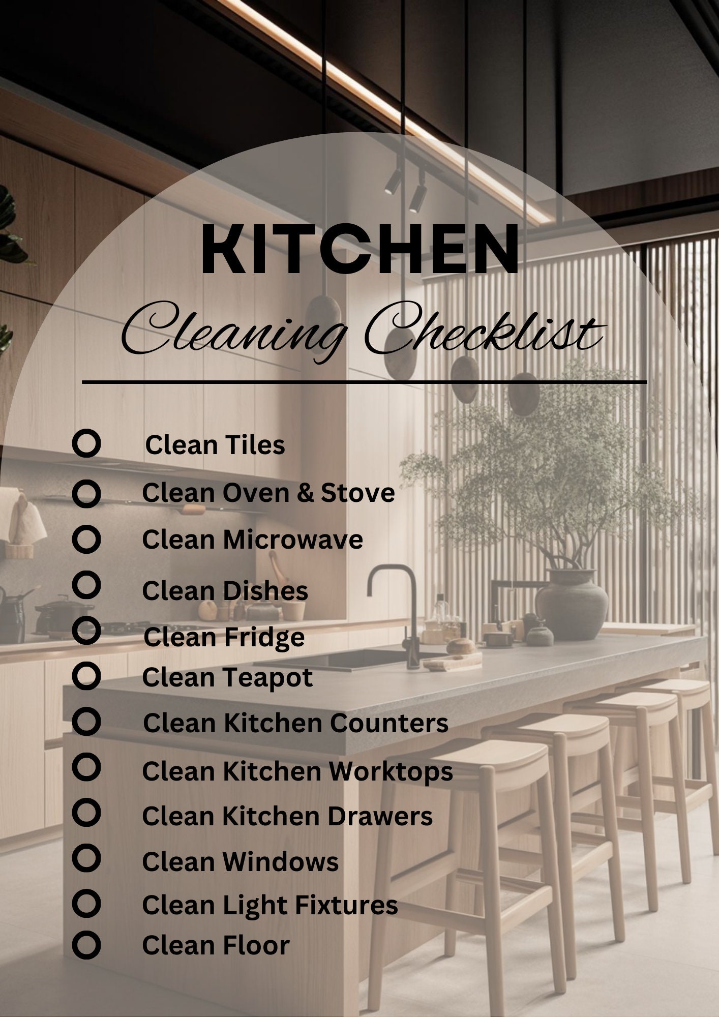 Ultimate Kitchen Cleaning Checklist - Printable PDF for a Spotless Home ...