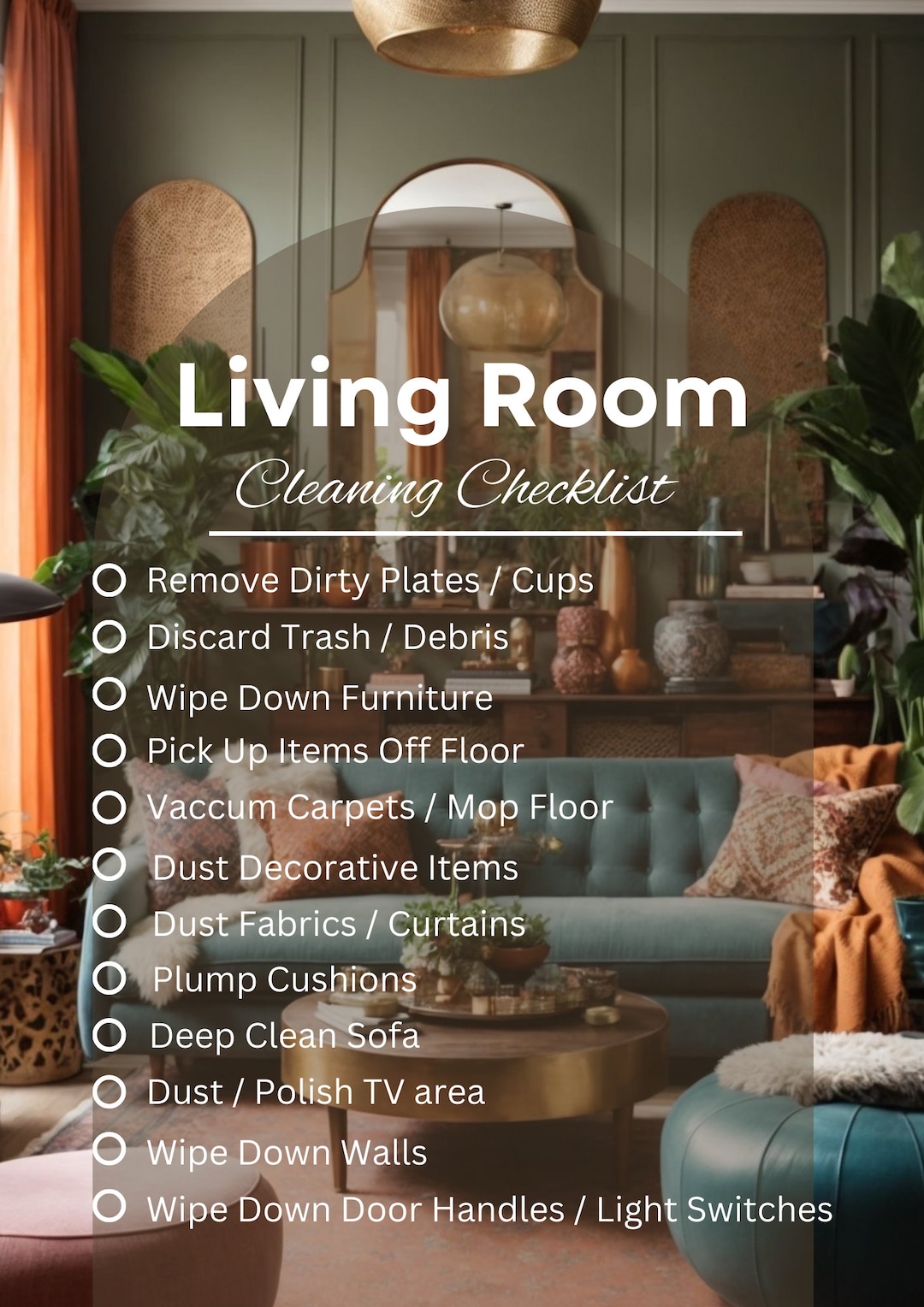 Ultimate Living Room Cleaning Checklist - Home Organisation and ...