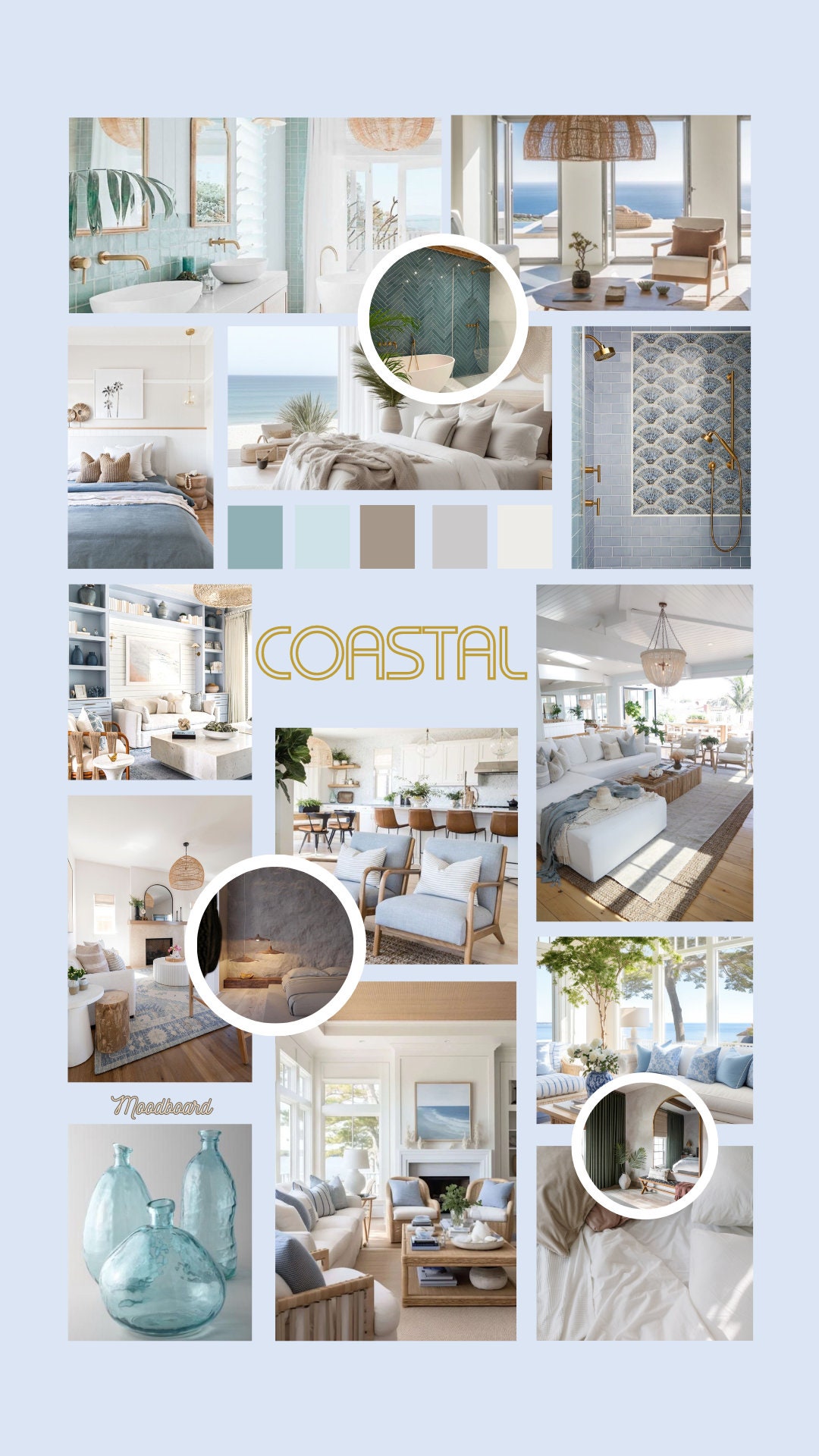 Serene Seaside Oasis: Coastal Moodboard for Breathtaking Beach-inspired ...