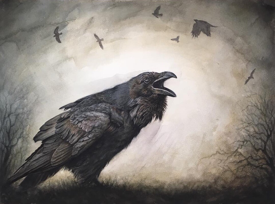 Conspiracy...12x16 Print of an Original Watercolor Painting by Jamie ...