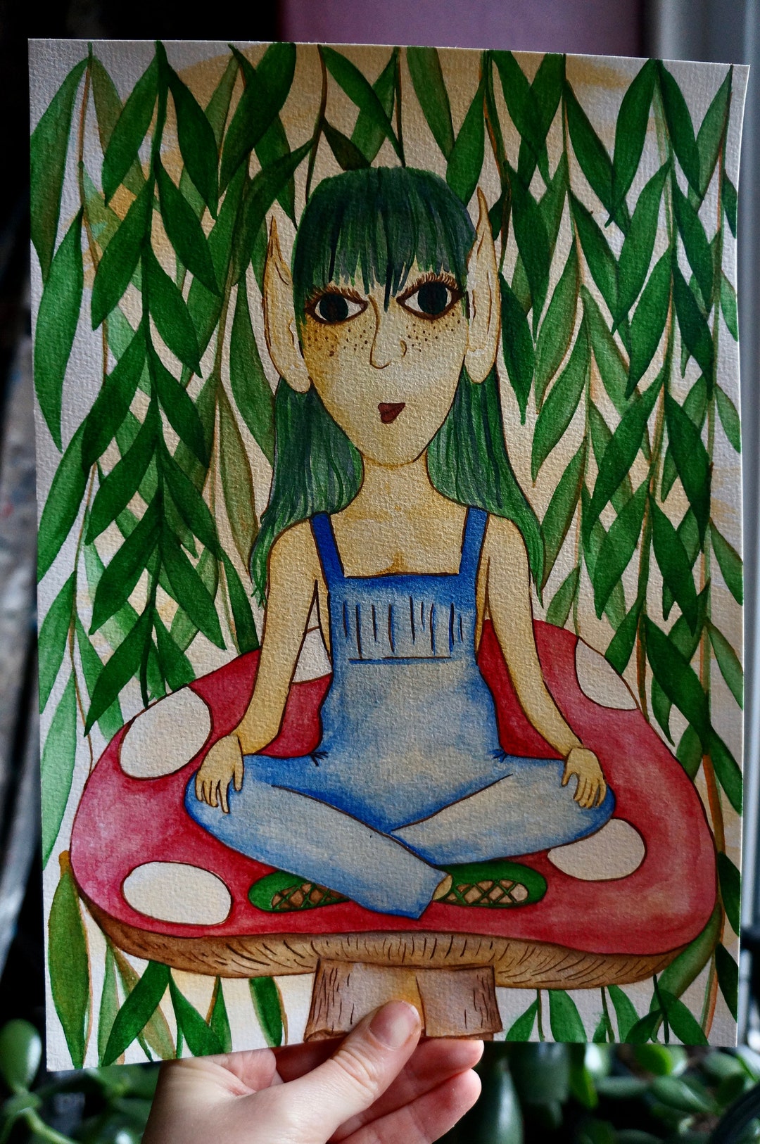 Elvin Girl on a Toadstool Chair - Etsy