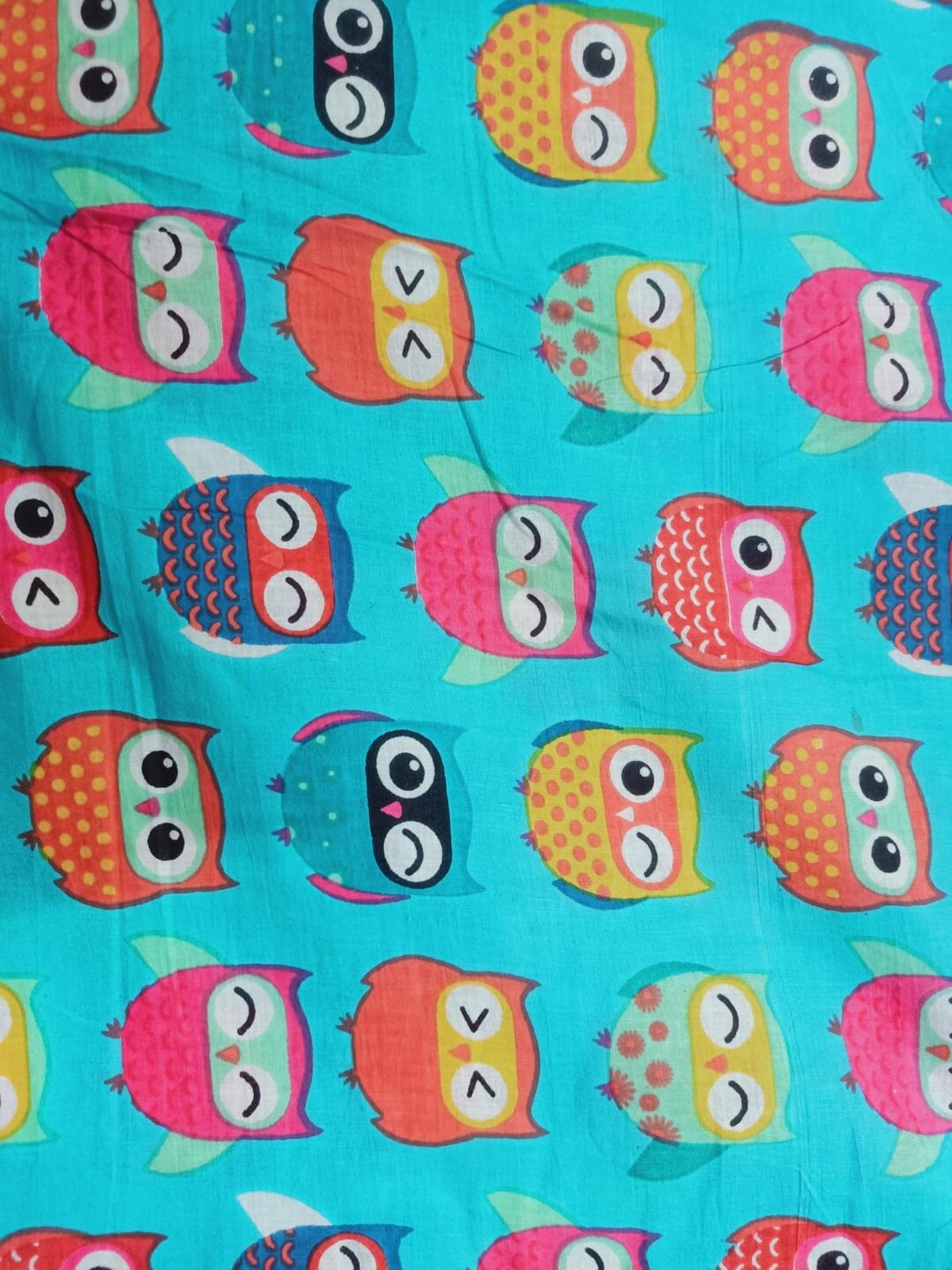 Indian Owl Print Fabric Handmade Children Garment Making - Etsy