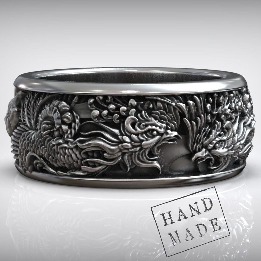 Basan Fire Bird Ring, Japanese Mythology Jewelry, Handmade Phoenix ...