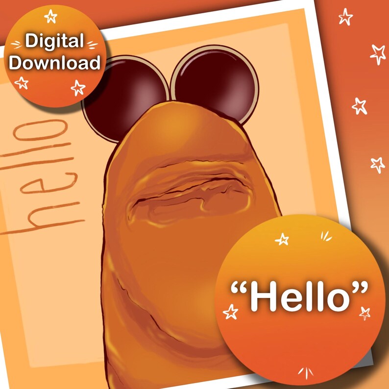 Digital Download | Hello | Marcus the Worm Art PNG/PDF/JPEG Download - Etsy