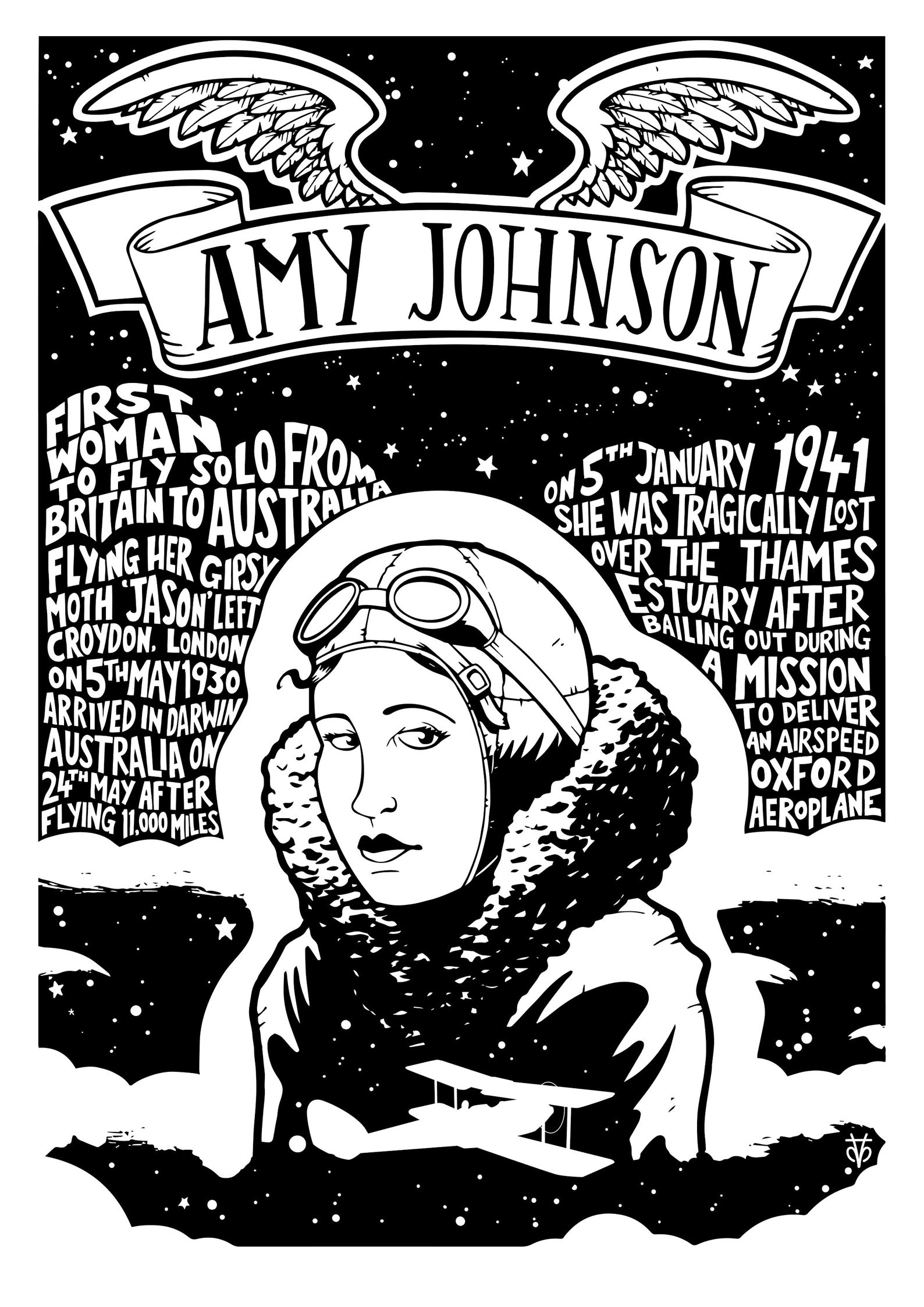 Amy Johnson A3 Print - Etsy
