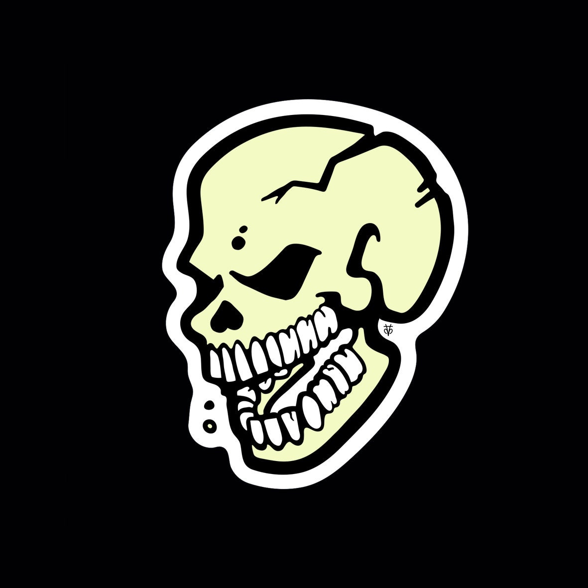 Laughing Skull Vinyl Sticker - Etsy UK