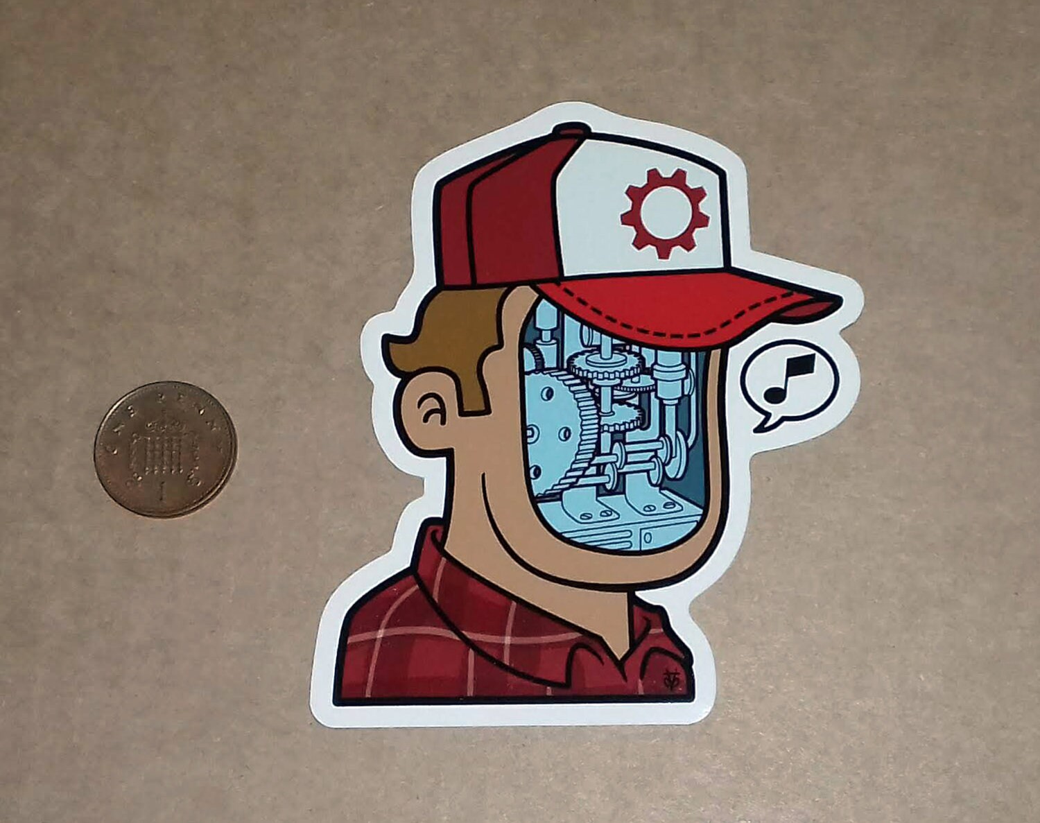 Gearhead Vinyl Sticker Comic Style Mechanic Engineer Weird - Etsy