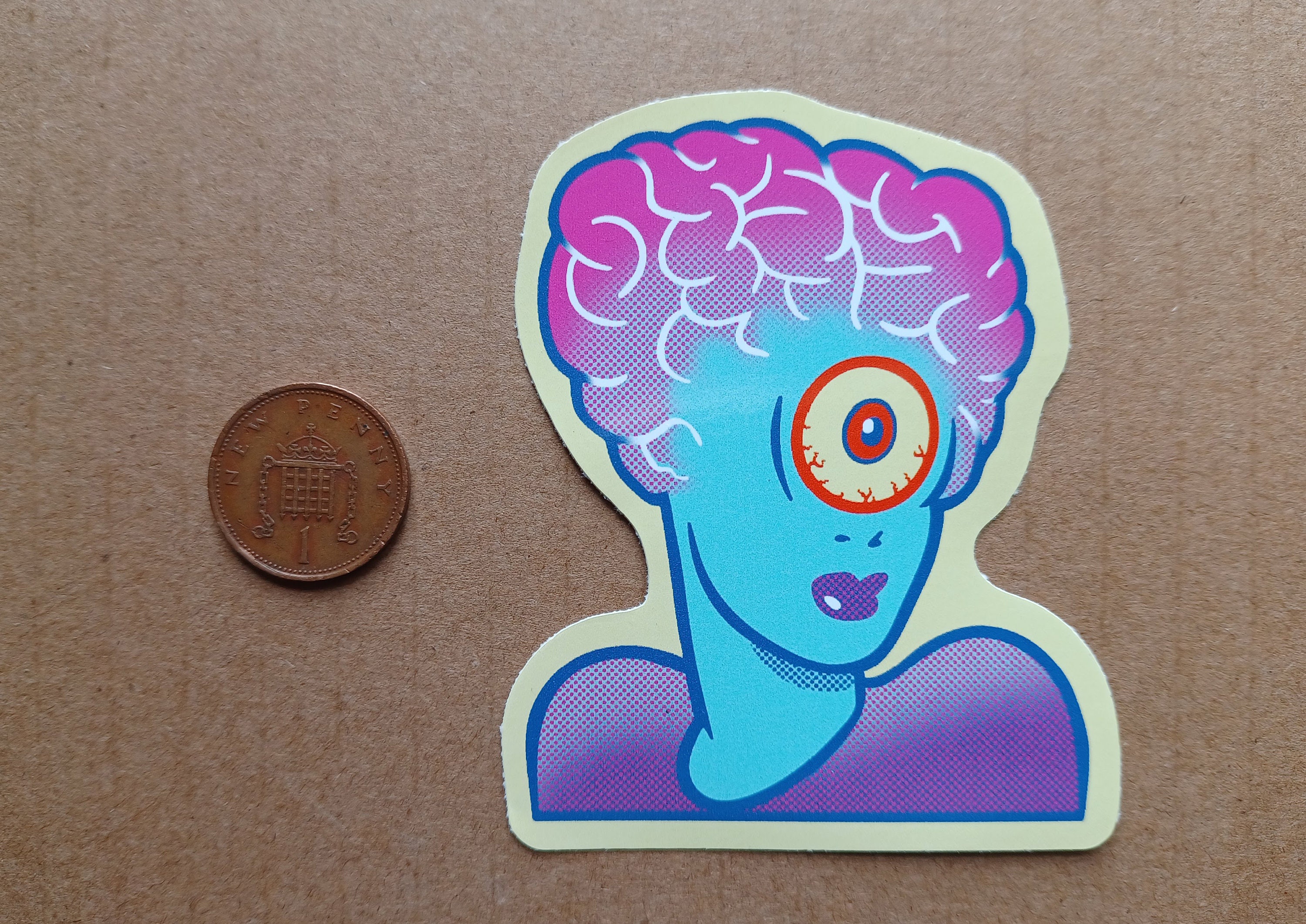 Weird Blue Alien Cyclops Woman With Giant Brain Head Comic - Etsy UK