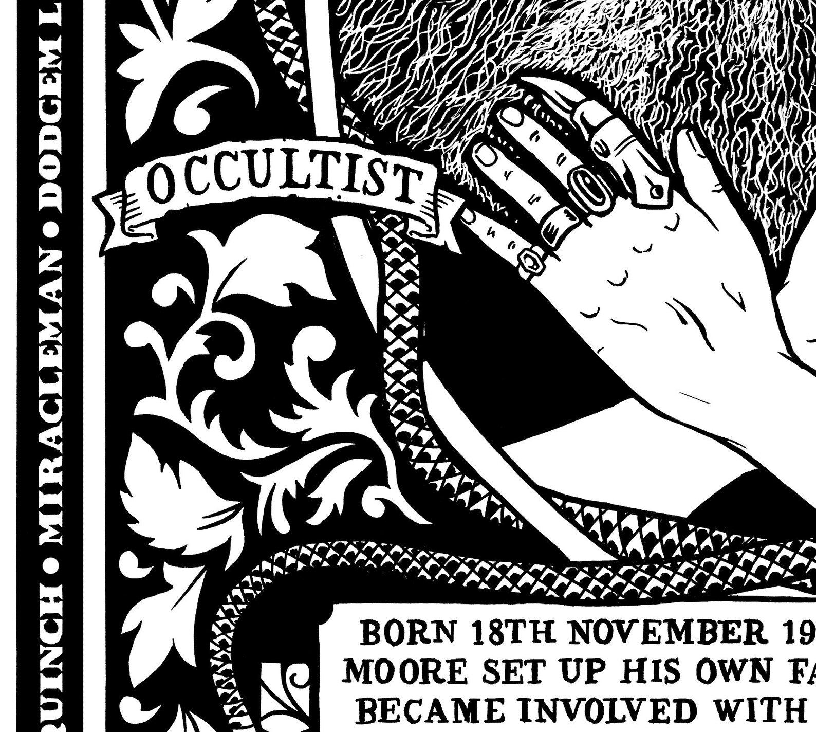 Alan Moore A3 Black and White Print - Etsy