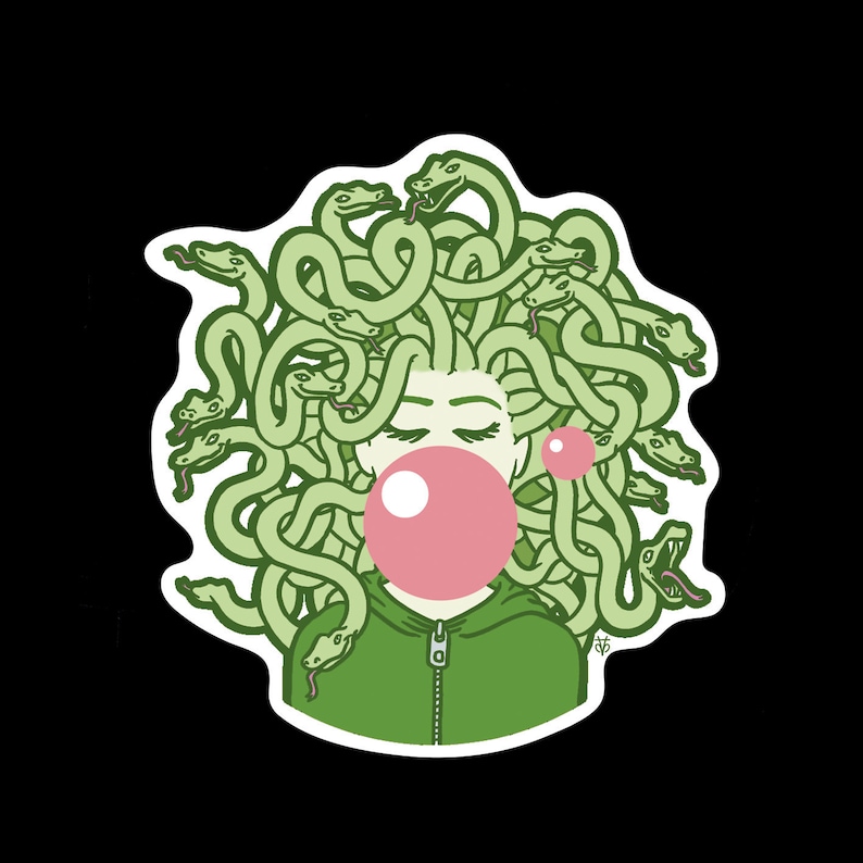 Teenage Medusa Vinyl Sticker - Etsy UK