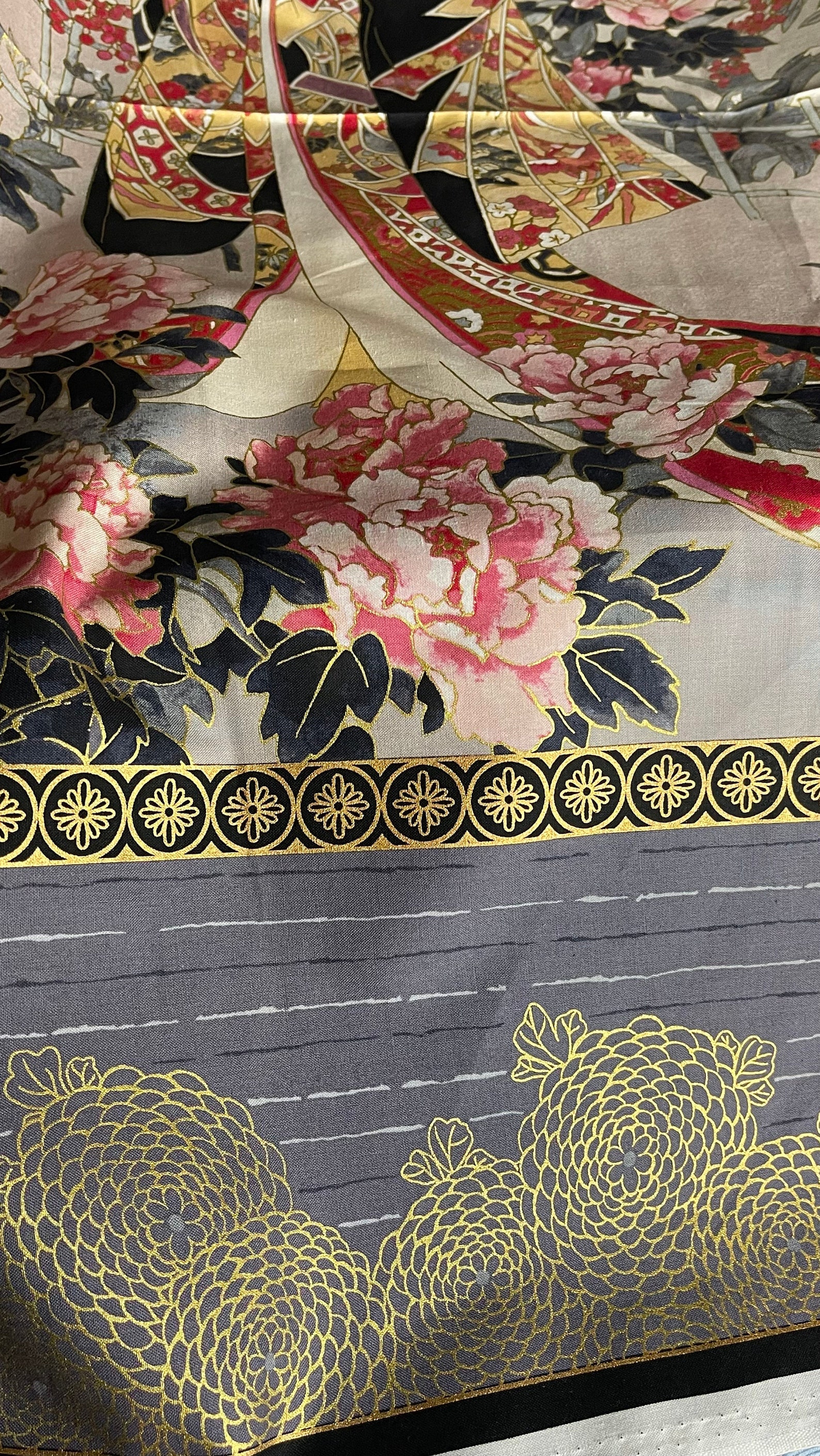 Timeless Treasures Geisha Fabric Asian Fabric Geisha Panel Camellia W ...