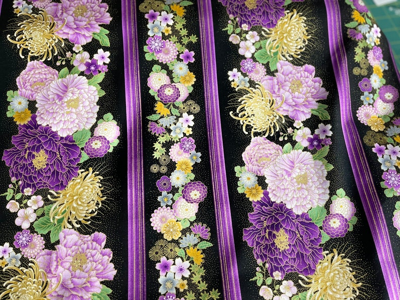 Timeless Treasures CHONG-A HWANG Majestic Boarder Floral Fabric ...