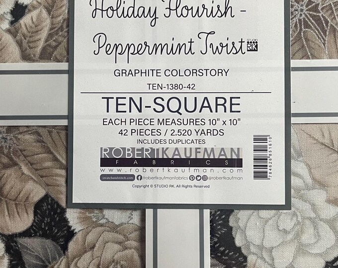Robert Kaufman Peppermint Candies | 10″ Squares Layer Cake | 42pcs ...