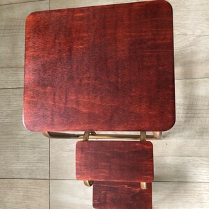 Mahogany Color Step Stool Adult. Kitchen Step Ladder Folding. - Etsy