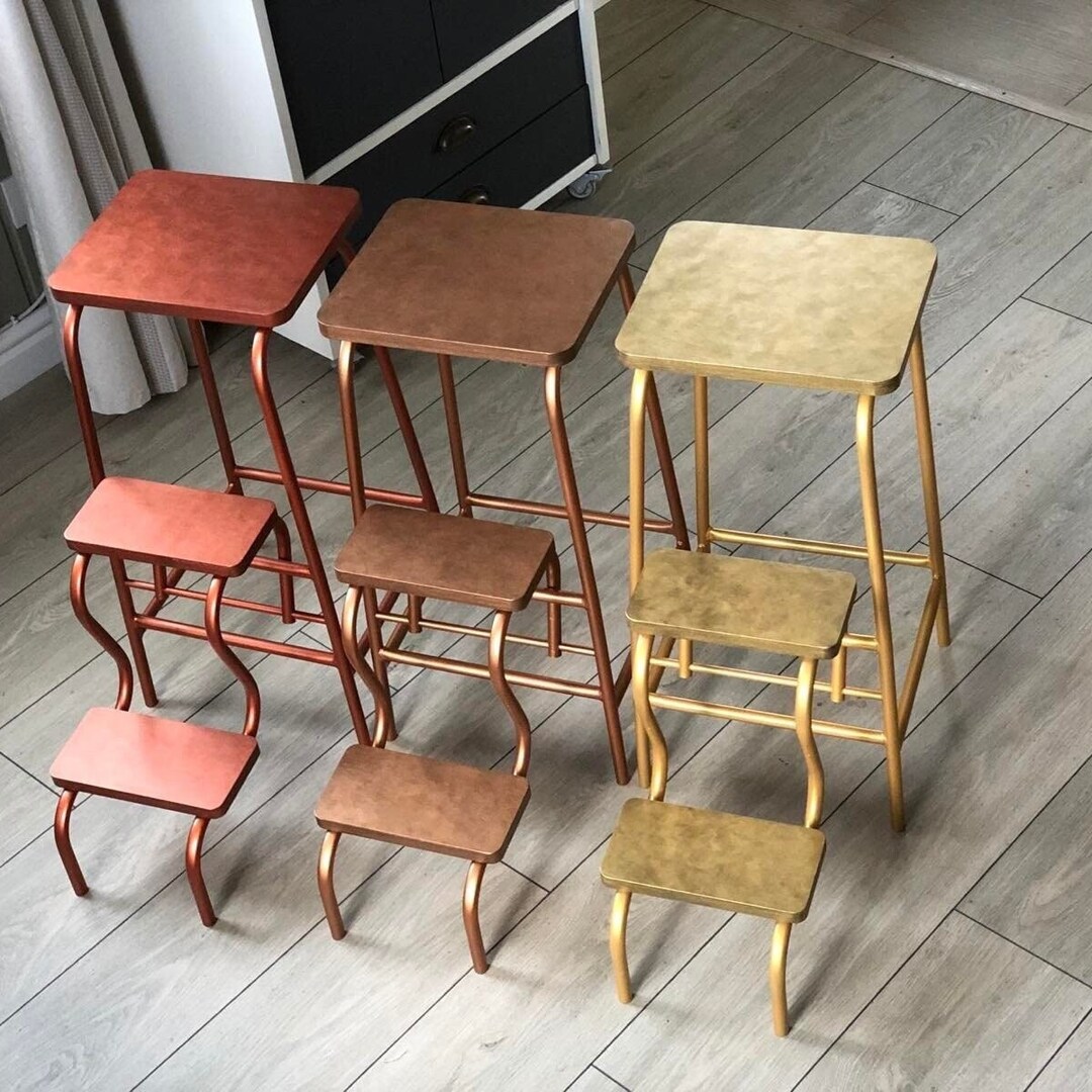 Folding Step Stool Adult, Copper Color Step Stool, Golden Color Step ...