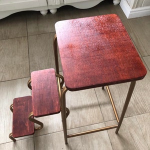 Mahogany Color Step Stool Adult. Kitchen Step Ladder Folding. - Etsy