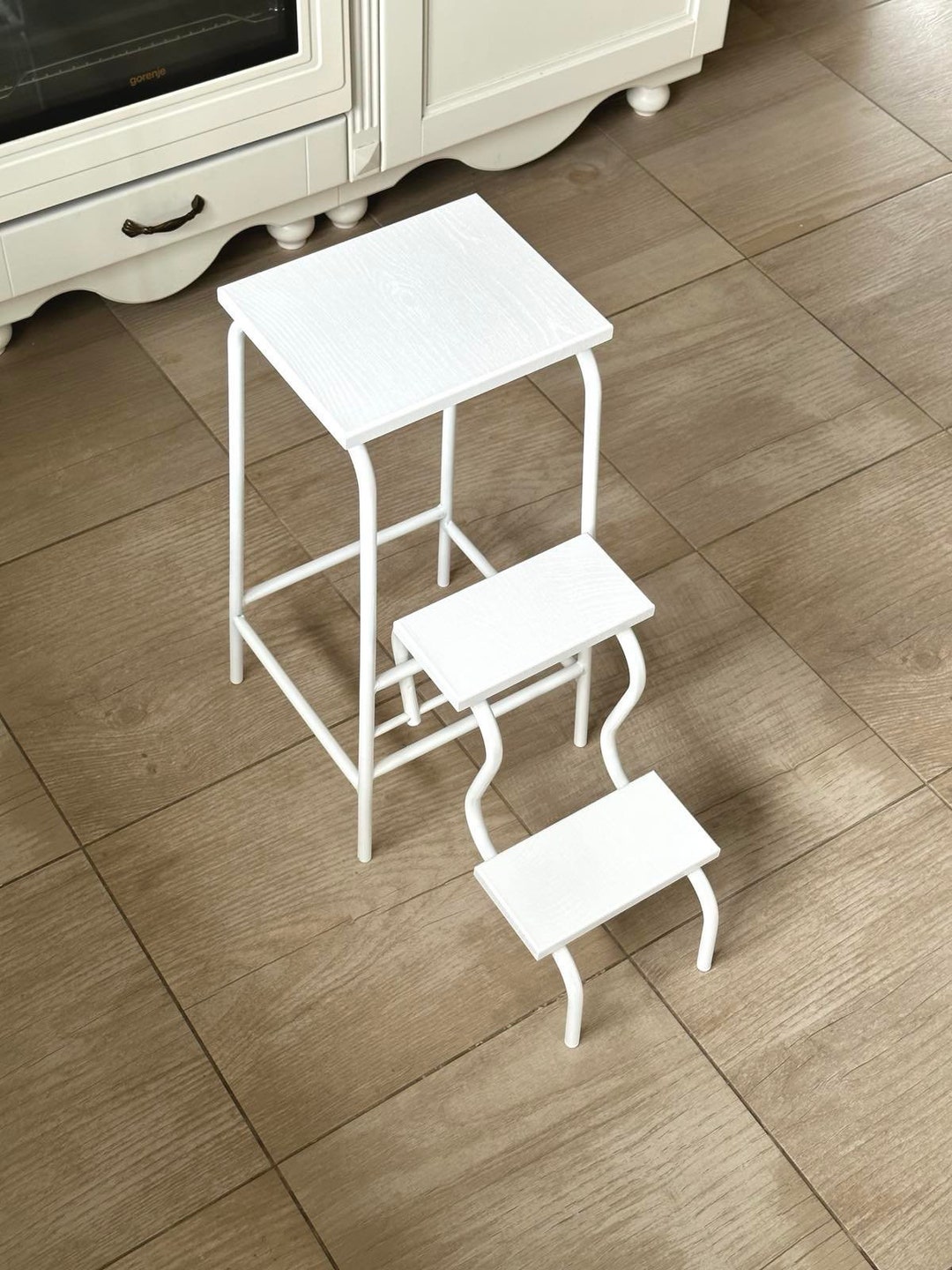 Folding Step Ladder. Kitchen Step Stool. Library Steps. Bar Furniture ...