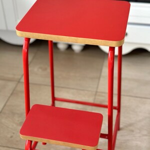 Fold Out Step Stool Adult Metal and Wood, 3 Step Ladder, Library Steps ...