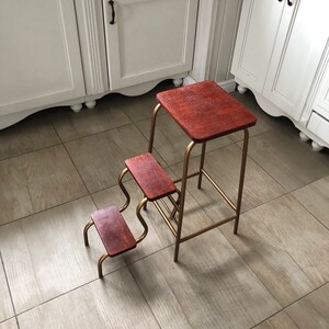 Mahogany Color Step Stool Adult. Kitchen Step Ladder Folding. - Etsy