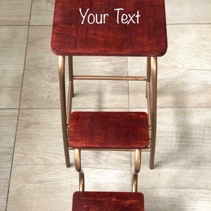 Mahogany Color Step Stool Adult. Kitchen Step Ladder Folding. - Etsy