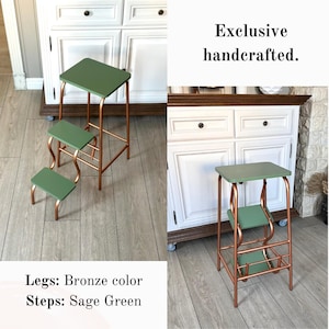 Stepladder Sage Green, Step Stool, Folding Step Ladder, Pale Green ...