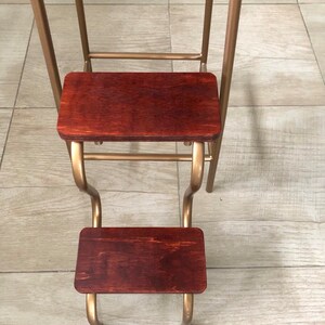 Mahogany Color Step Stool Adult. Kitchen Step Ladder Folding. - Etsy