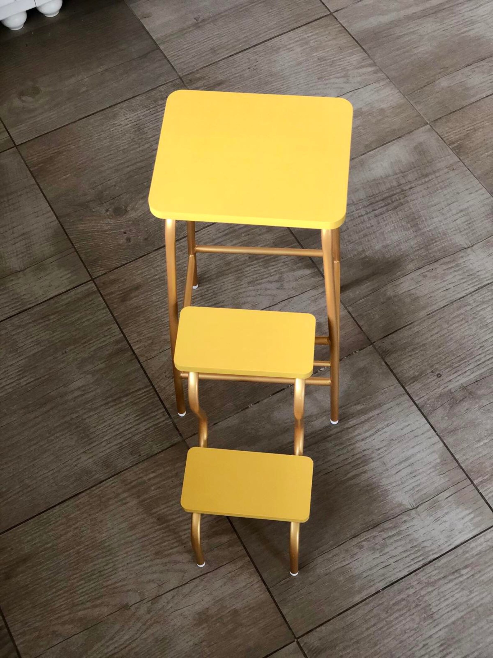 YELLOW step ladder Folding step stool adult Stepladder with | Etsy