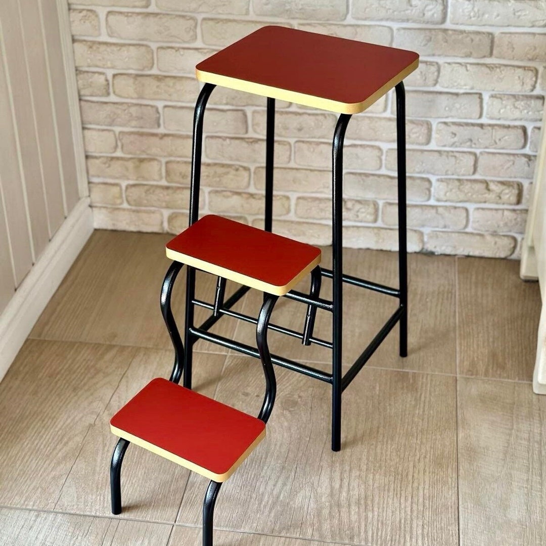 Folding Step Stool Adult, Library Ladder, Pantry Ladder, Wooden Step ...