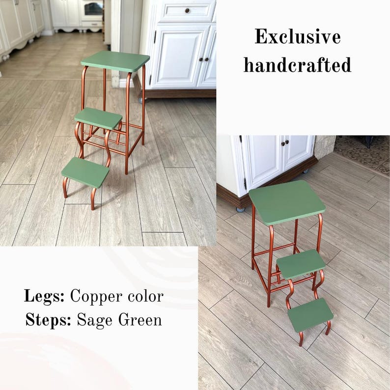 Stepladder Sage Green, Step Stool, Folding Step Ladder, Pale Green ...