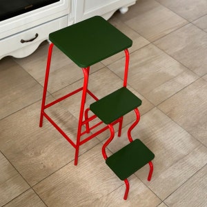 Kitchen Step Stool Adult, Wood Step Ladder, Library Stairs, Folding Bar ...